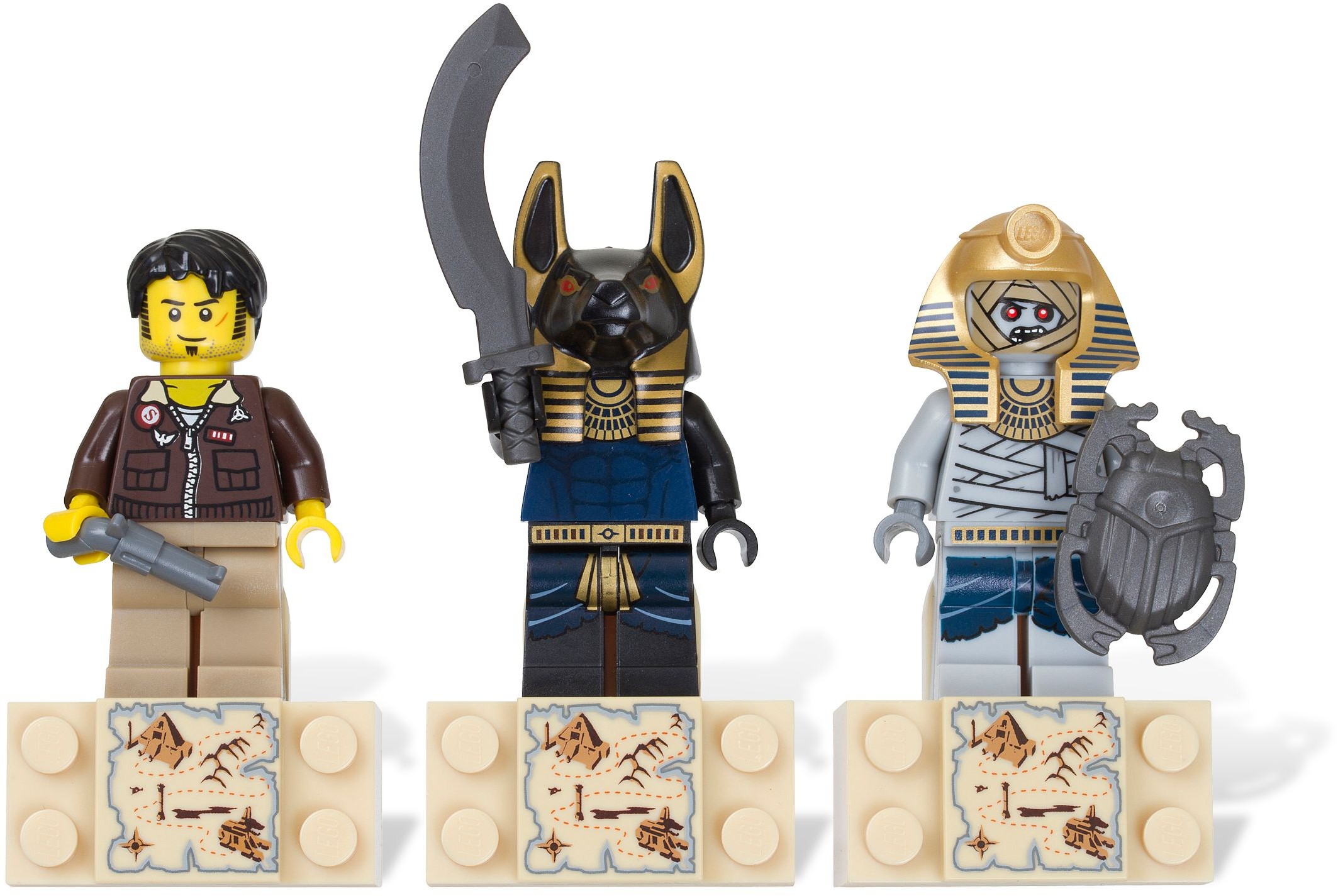 Magnet Set: Amset-Ra, Jack Raines and Anubis Guard LEGO Set, Deals ...